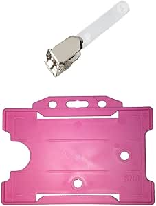Amazon.com : 25 x Pink ID Card Pass Badge Holder and Crocodile Safety ...