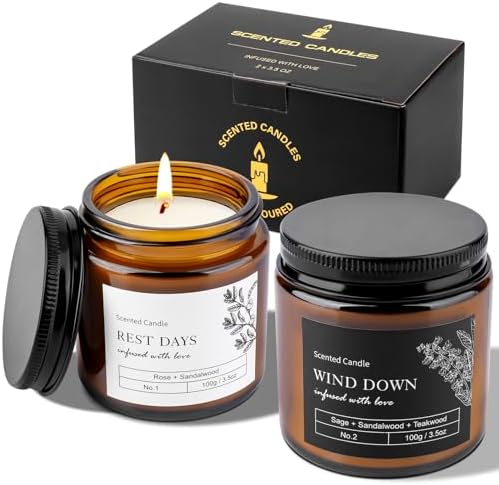 4 Scented Candle Strong Gift Set for Women, Soy Wax Candles Jar in ...