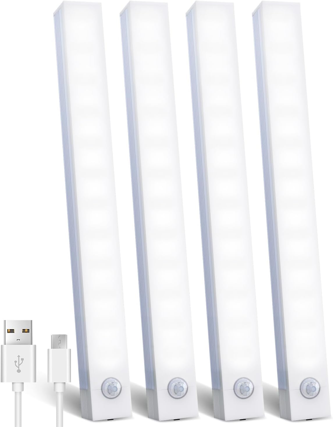 KALAHOL Under Cabinet Lights 4 Pack with 4 Sensor Modes, USB Motion ...