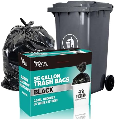 Amazon.com: ToughBag 40-45 Gallon Trash Bags, 40 x 48" Black Garbage ...