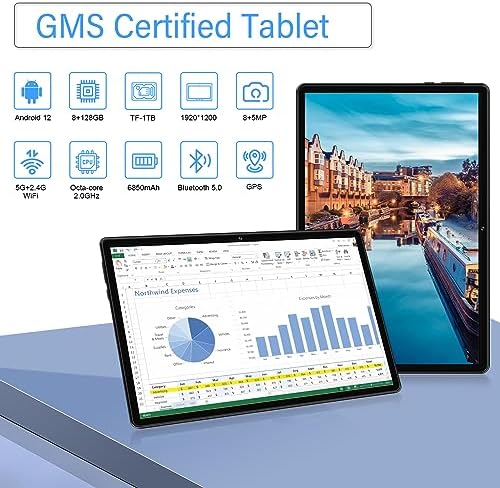 Tablette 10 Pouces 8Go RAM+128Go ROM (1To TF), Tablette Tactile Octa ...