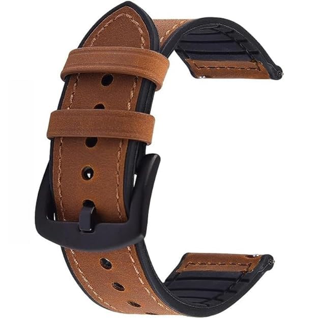 GadgetBite 20mm Vegan Leather Smartwatch Strap with Metal Buckle ...