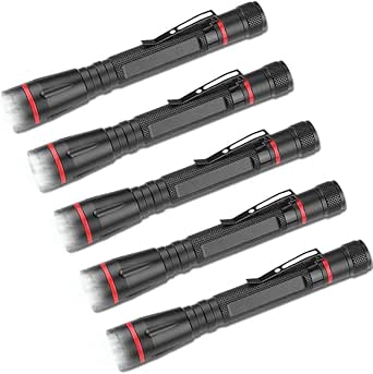 MVIOCS 5 Pack LED Pen Flashlights, Super Bright Mini Waterproof Pocket ...