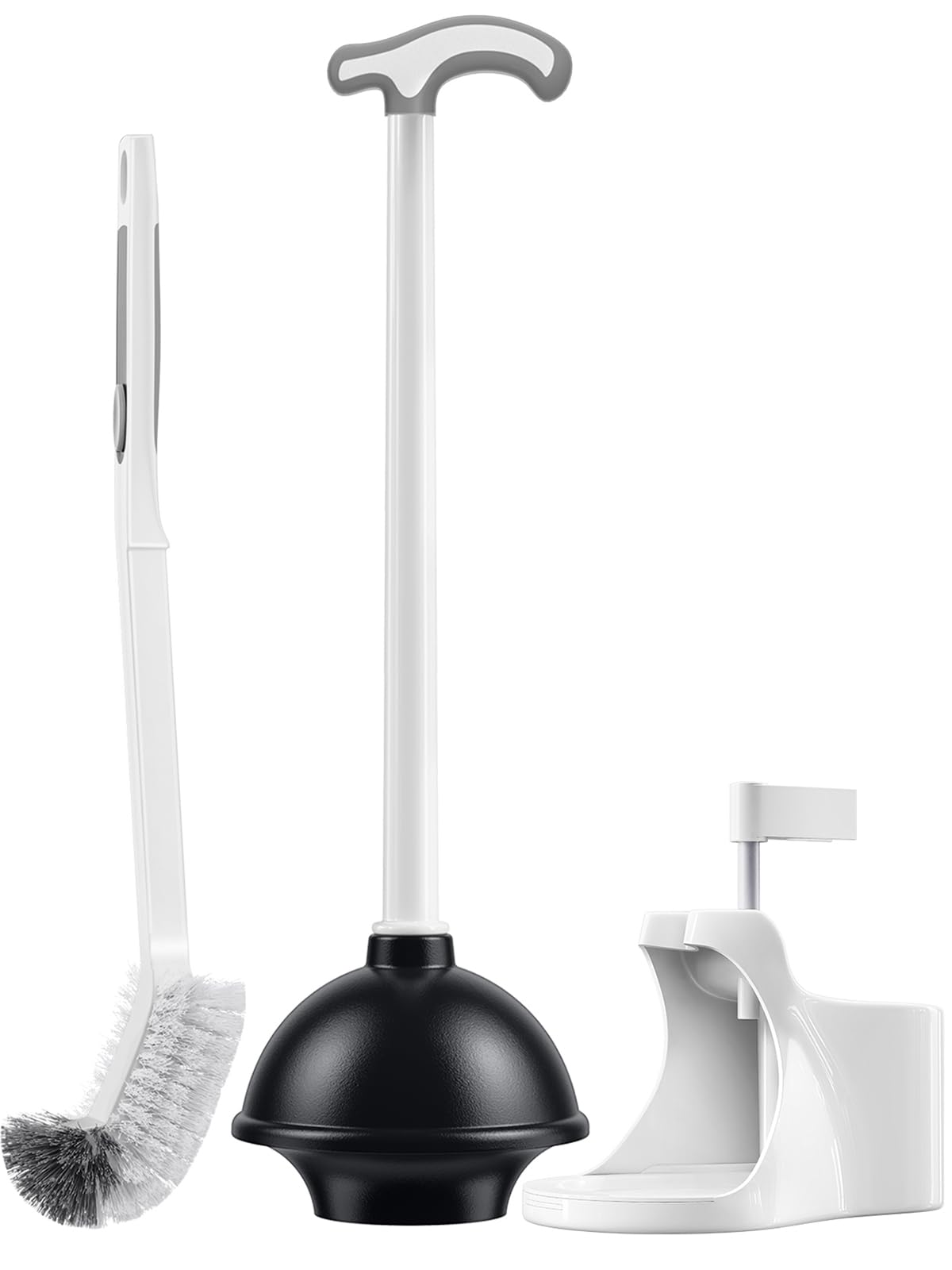 Snapklik.com : HAMITOR Toilet Plunger Bowl Brush Set: Heavy Duty ...