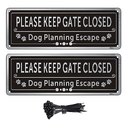 Wivico PLEASE KEEP GATE CLOSED Sign|Brushed Aluminium|Outdoor Gate ...