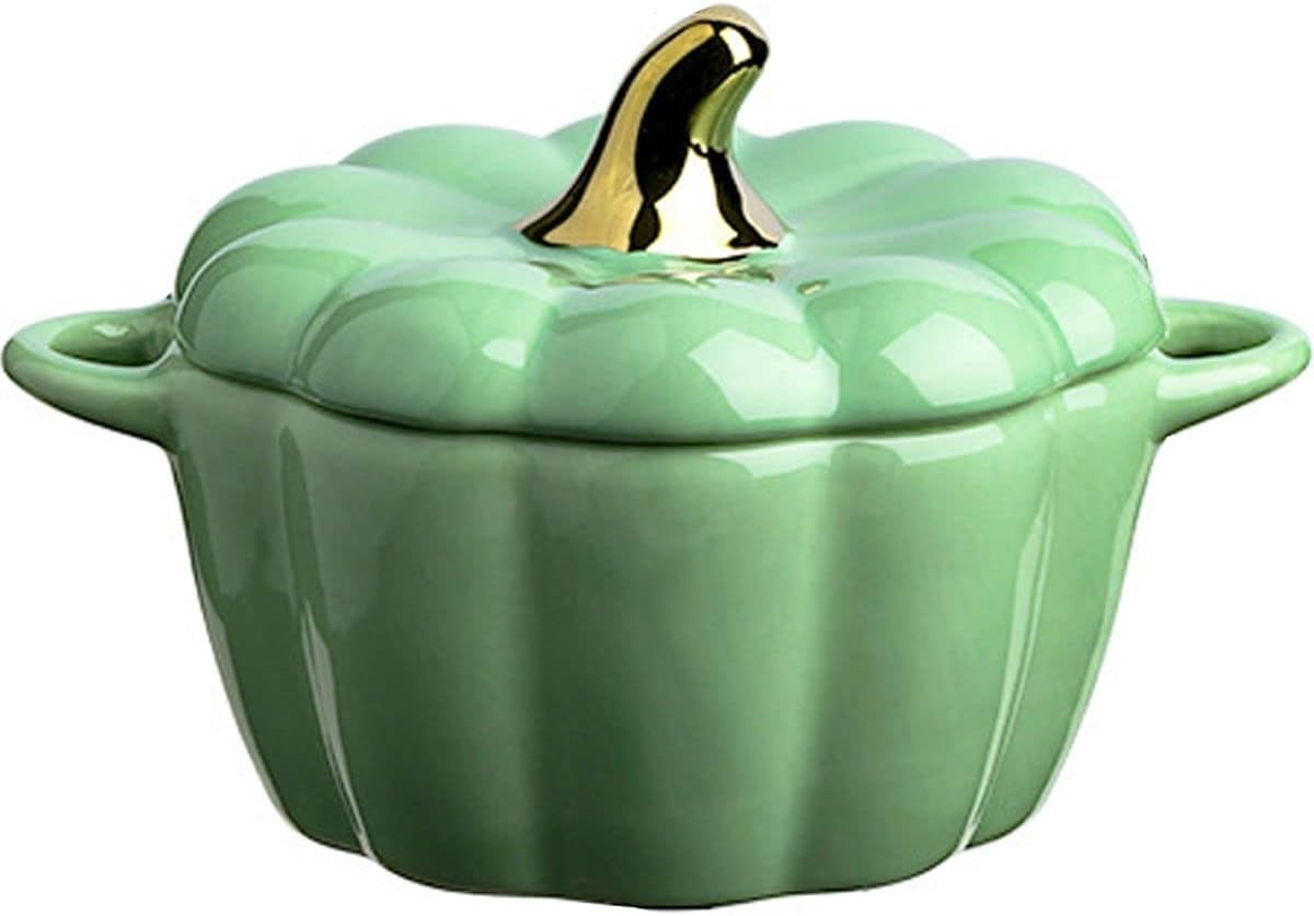 Amazon.com: Dutch Oven Pot with Lid, Pumpkin Pottery Dessert Saucepan ...