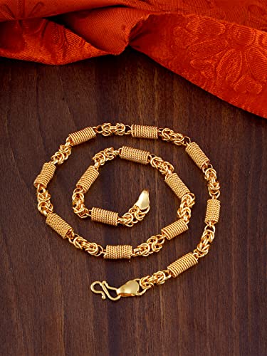 Buy MEENAZ Chain for Men Boys Husband gents boyfriend Stylish golden ...