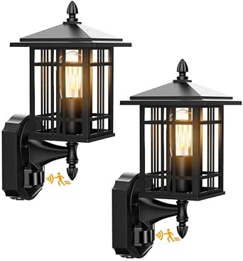 Lamomo Outdoor Wall Light,Motion Sensor Light Outdoor with Bulb ...