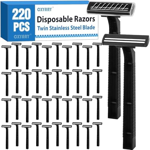 Amazon.com: CXYARY 220 Pcs Twin Blade Disposable Razors With Clear ...