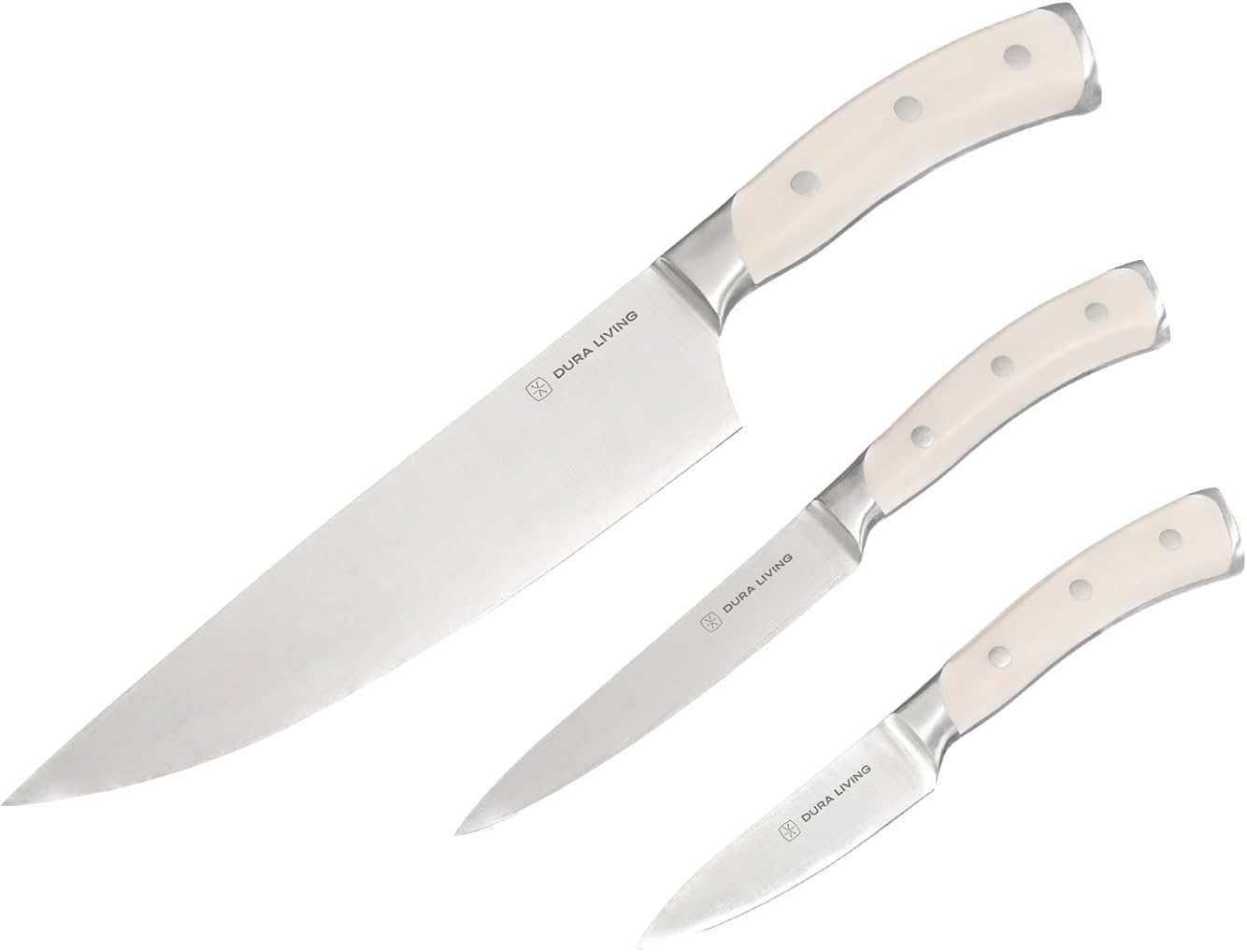 Amazon.com: DURA LIVING 3-Piece Kitchen Knife Set – Ultra-Sharp German ...