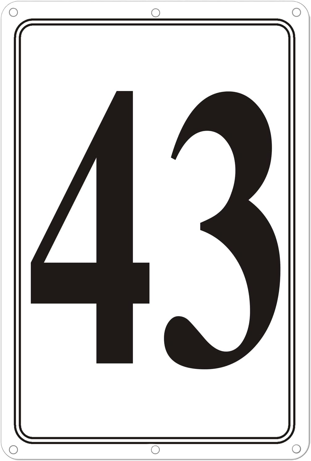 Amazon.com: i-CowFun Premium Aluminum Number Signs 43, Metal 12" X 8 ...