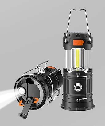 Amazon.com: Hand Crank Solar Camping Lantern, Large Capacity Portable ...