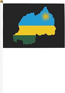 Amazon.com : Flag Map of Rwanda Stylish Handheld Flags - 6 Pack Mini ...