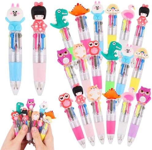 Amazon.com: SULOLI 24 Pcs Multicolor Ballpoint 4-in-1 Pens, Retractable ...