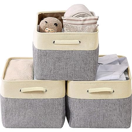 KINDRED Jute Fabric Foldable Eco-Friendly Cloth Storage Basket Bins ...