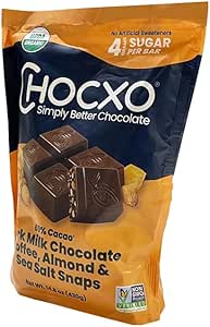 Amazon | 【 コストコ 】チョコXO オーガニック ダークミルクチョコレート トフィー, アーモンド & シーソルト 420g | ノーブランド品 | チョコレート 通販