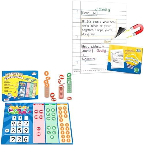 Amazon.com: Aizweb Regrouping Base Ten Place Value,Magnetic Notebook ...