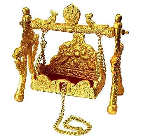 Buy TINUM'S Ladoo Gopal Golden Jhula Kanha Ji Swing Palana Bal Gopal ...