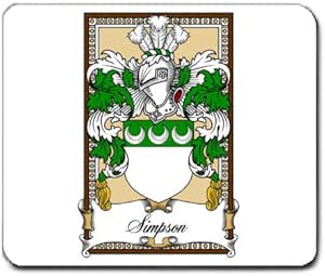 Amazon.com: Simpson Family Crest Coat of Arms Mouse Pad : Office Products