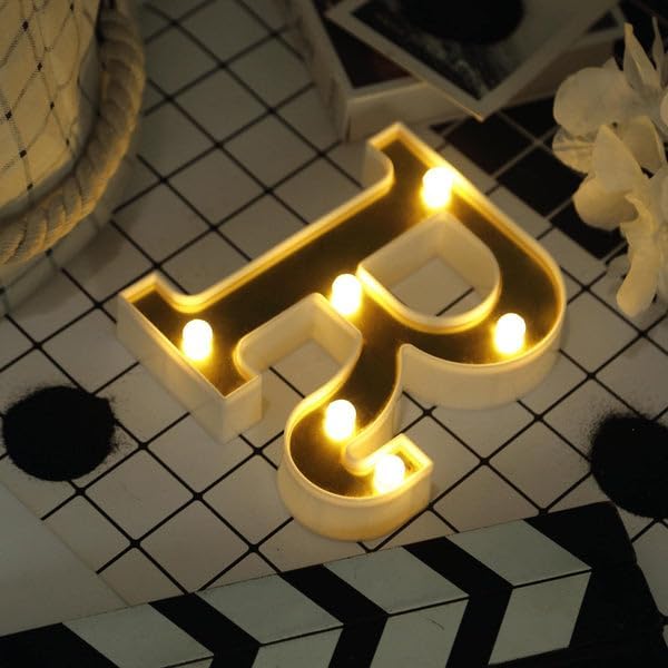 Efavormart – Letras de marquesina dorada 3D de 6 pulgadas, 5 letras LED ...