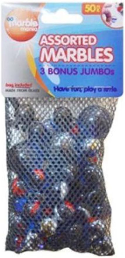 Yatsal Glass Marbles and 3 Jumbo Marbles with Bag 50-Pieces : Amazon ...