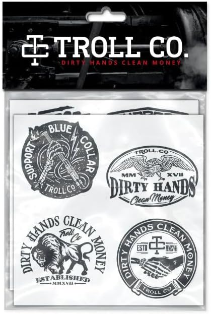 Amazon.com: Troll Co. Clothing Hard Hat Sticker Pack, Clear Vinyl, UV ...