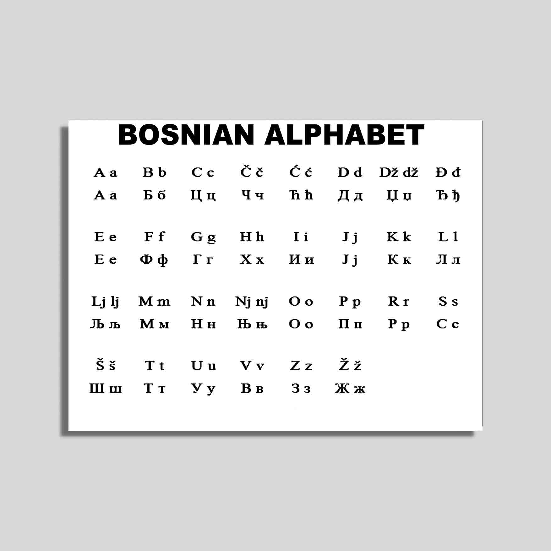 Bosnian Alphabet 15 Learn Bosnian Language Ideas | Language Forms,