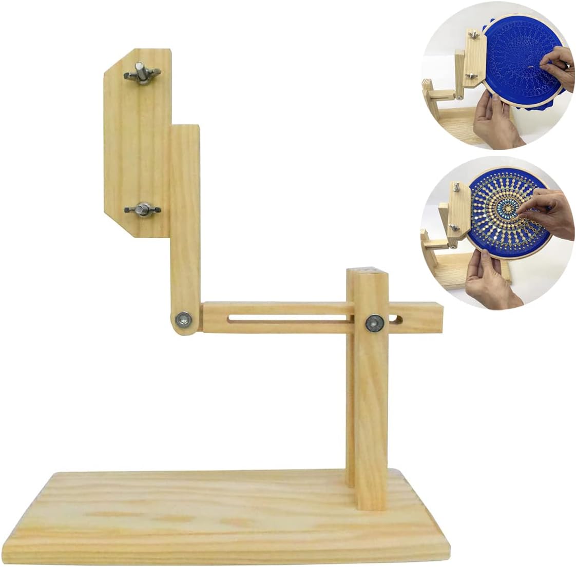 Embroiderymaterial Lap Wooden Embroidery Adjustable Hoop & Frame Holder ...