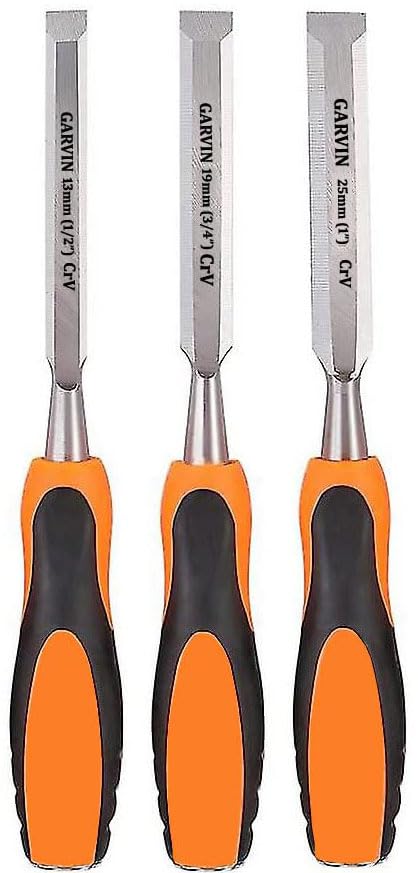 GARVIN Tools 3 Pc Wood Chisel Set for Shaping & Cutting Wood Surfaces ...