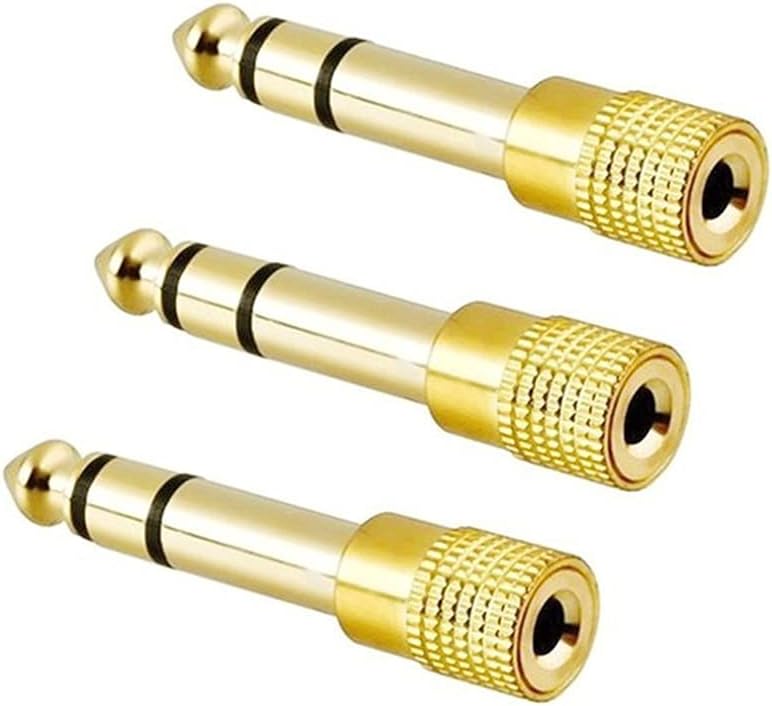 Amazon.com: Yoetaun Gold-Plated 6.5mm Male to 3.5mm Female Adapter Plug ...