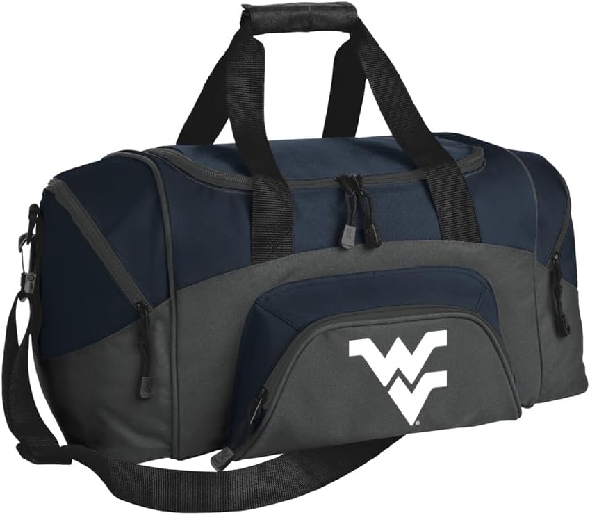 Amazon.com: SMALL West Virginia University Gym Bag Deluxe WVU Carryon ...