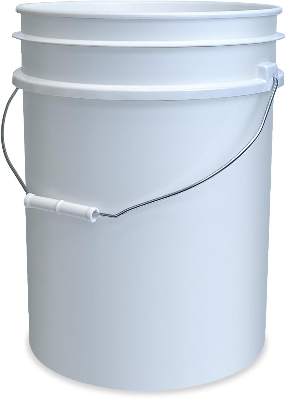 5 Gallon White Plastic Bucket Only - Durable 90 Mil All Purpose Pail ...