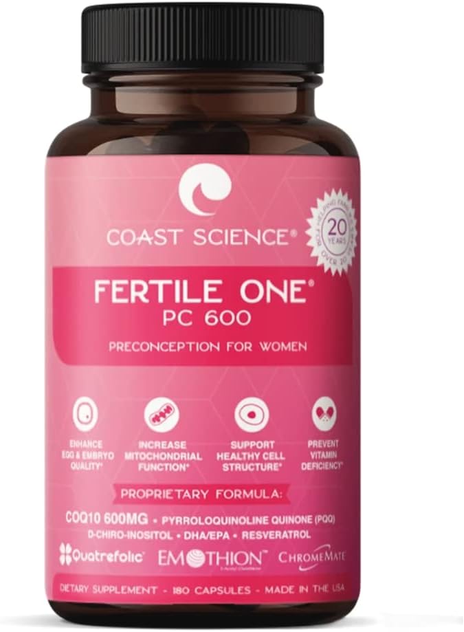 Fertile One PC 600 Preconception Supplement, 180 veg capsules : Amazon ...