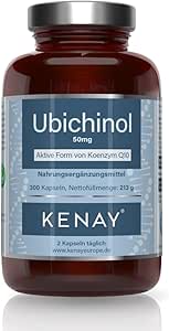 Ubichinol 50 | (forme active de coenzyme Q10) | 50 mg 300 gélules | KENAY EUROPE : Amazon.fr ...