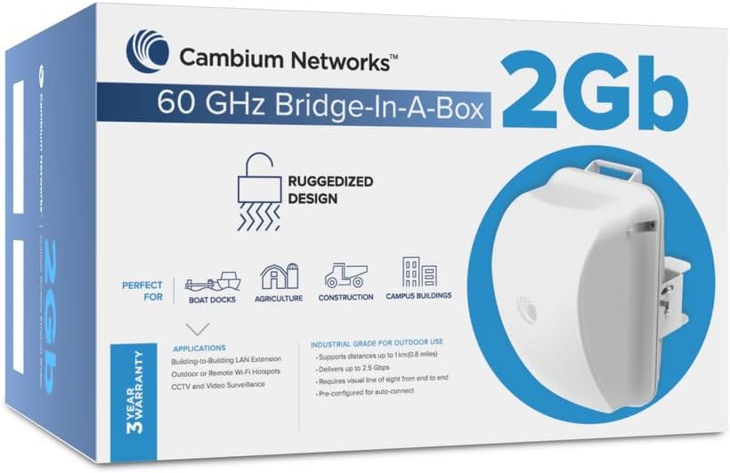 Amazon.com: Cambium Networks 60GHz Bridge in a Box 2Gb with EU cord ...