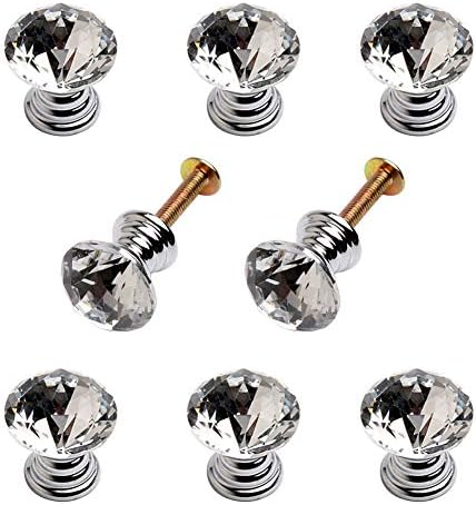 Mgoodoo 5Pcs Mini Crystal Single Hole Knobs, 12x15mm Small Glass Knobs ...