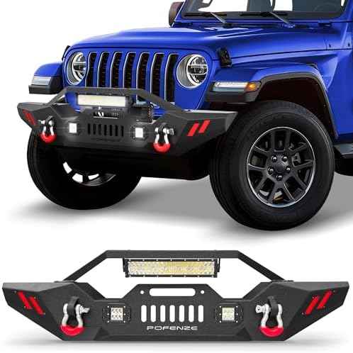 Amazon.com: EYOUHZ Front Bumper Compatible with 2007-2024 Jeep Wrangler ...