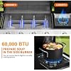 Amazon.com: SKOK 4-Burner Led Gas BBQ Grill with Side Burner & Visual ...