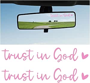 Amazon.com: Osilly 2PCS Trust in God Car Rearview Mirror Decal, Auto ...