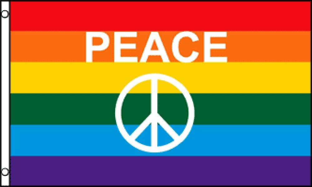 Amazon.com : Rainbow Peace Sign Flag 3x5ft Poly : Patio, Lawn & Garden