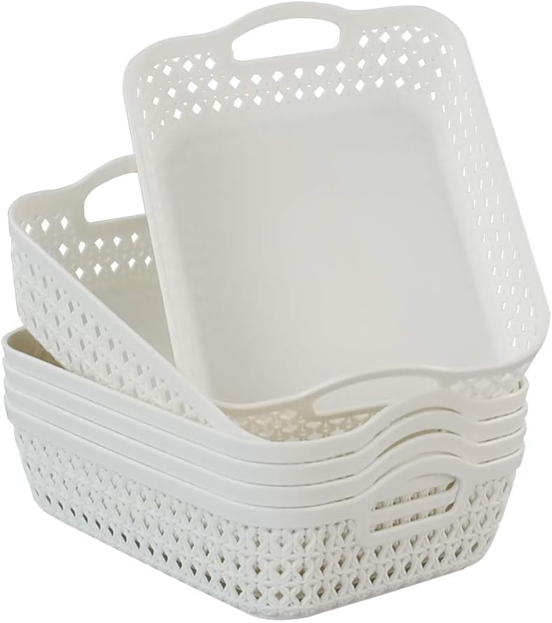 Amazon.com - Plastic Rectangular Storage Trays Baskets Organization ...