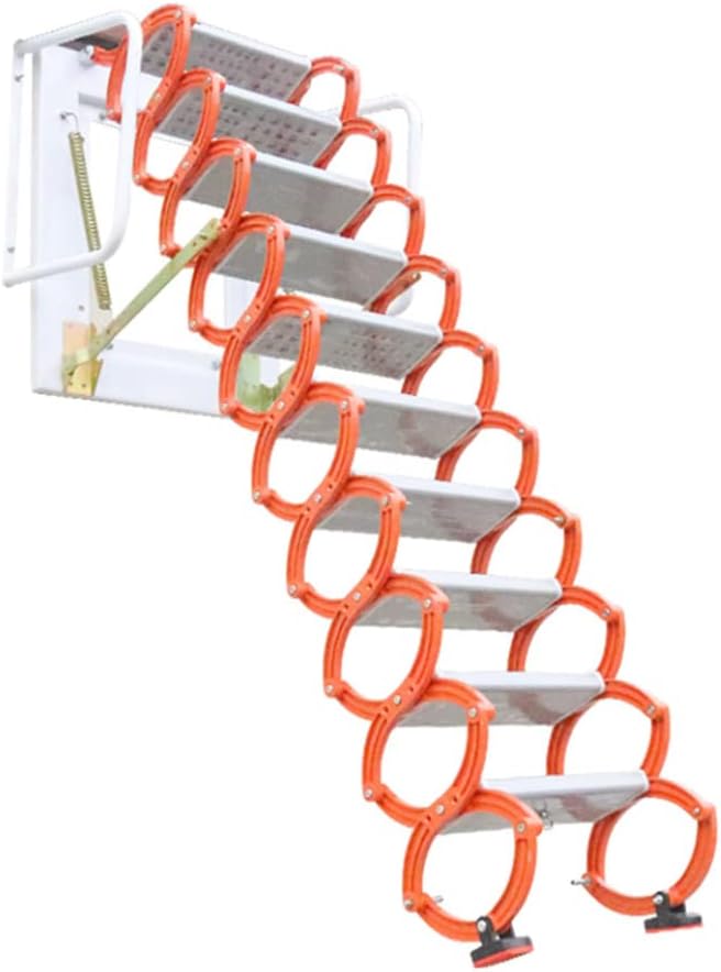 DUPLUSFUN Attic Stairs Manual Titanium Magnesium Alloy Folding Stairs ...