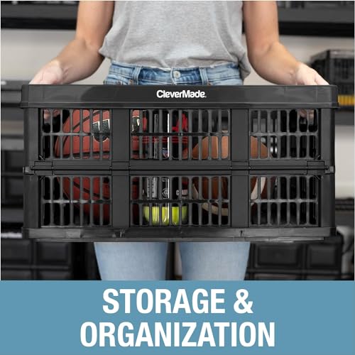 Snapklik.com : CleverMade Collapsible Utility Crate, Red, 1PK - 45L