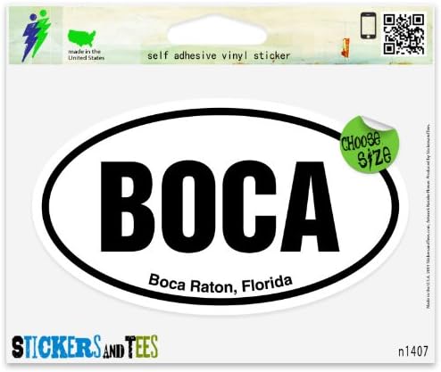 Amazon.com: Boca Boca Raton FL Florida Oval Vinyl Car Bumper Window ...