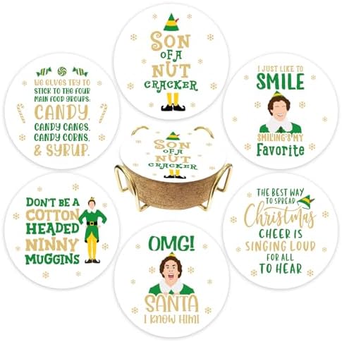 Amazon.com: Buddy The Elf Christmas Coffee Coasters, 6 Pcs Drink ...