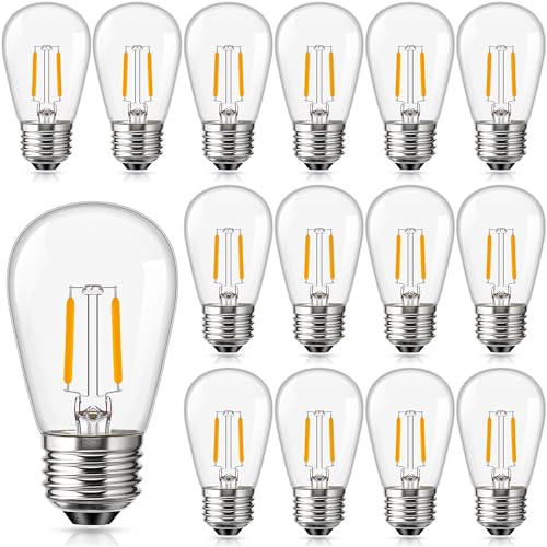 Genixgreen Outdoor String Light Replacement Bulbs,1.5W E27 Screw Bulb ...