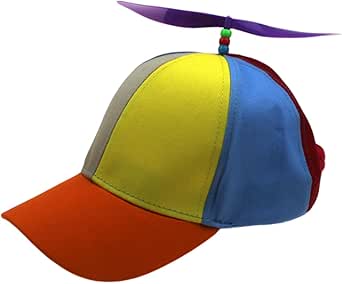 Amazon | [Kioware] プロペラ帽子 ヘリコプターキャップ 調節可能 カラフル ユニセックス 面白いコスチューム帽子 ユニークなギフト 野球帽 レインボーシルクハット カジュアル ...