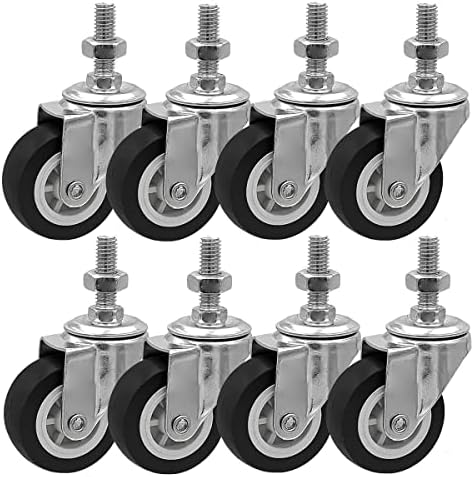 Amazon.com: FactorDuty 2 Inch Black Caster Wheel 3/8"-1.2" Threaded ...