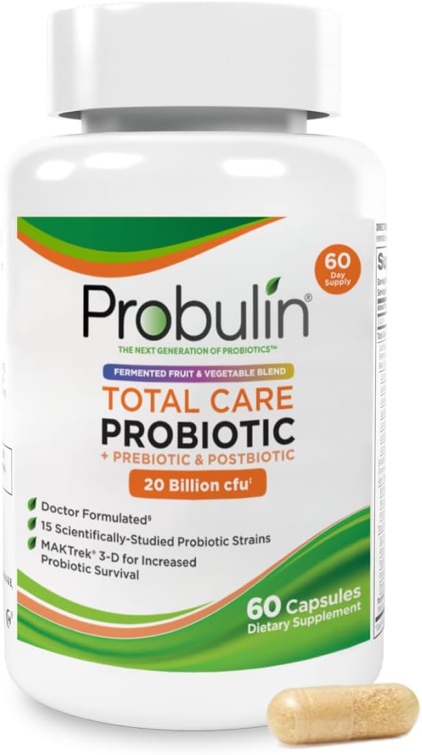 Amazon.com: Probulin Total Care Pre + Pro + Postbiotic, 20 Billion CFU ...