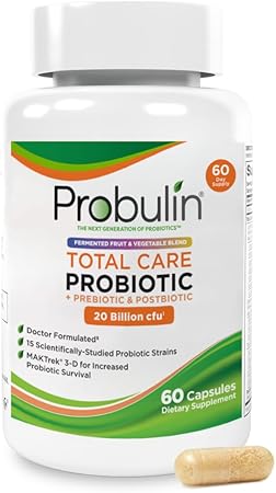 Amazon.com: Probulin Total Care Pre + Pro + Postbiotic, 20 Billion CFU ...